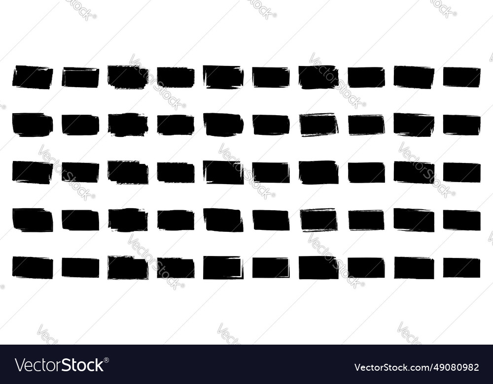 Hand drawn horizontal rectangle shape filled-50-3 Vector Image