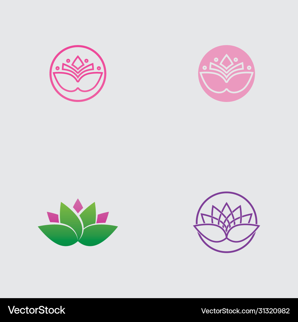 Lotus flower logo and symbol Royalty Free Vector Image
