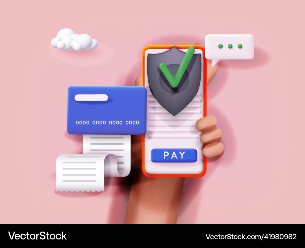 Mobile phone payment icon persons hand holding Vector Image