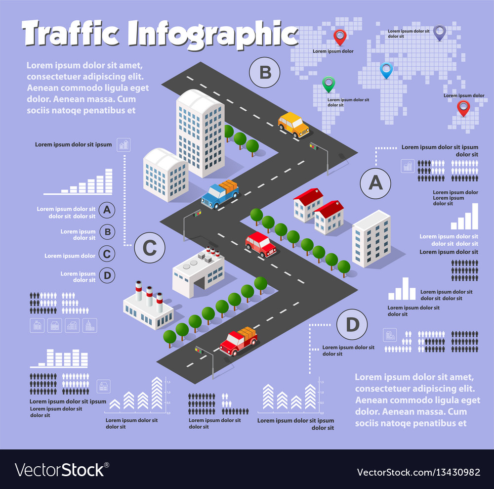 Modern flat isometric Royalty Free Vector Image