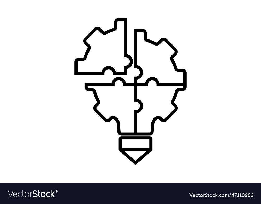Problem solving icon light bulb icon with gear Vector Image