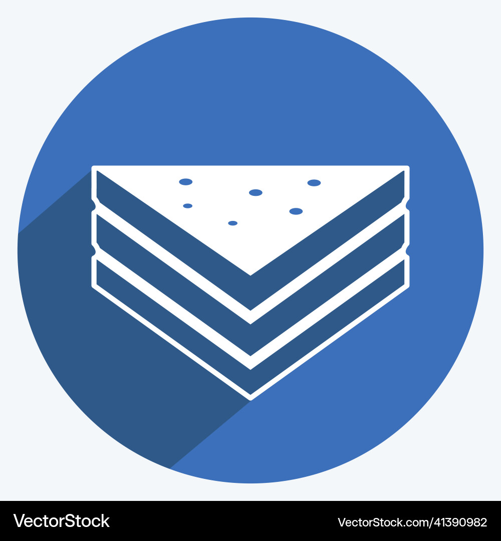 Sandwich icon in trendy long shadow style Vector Image