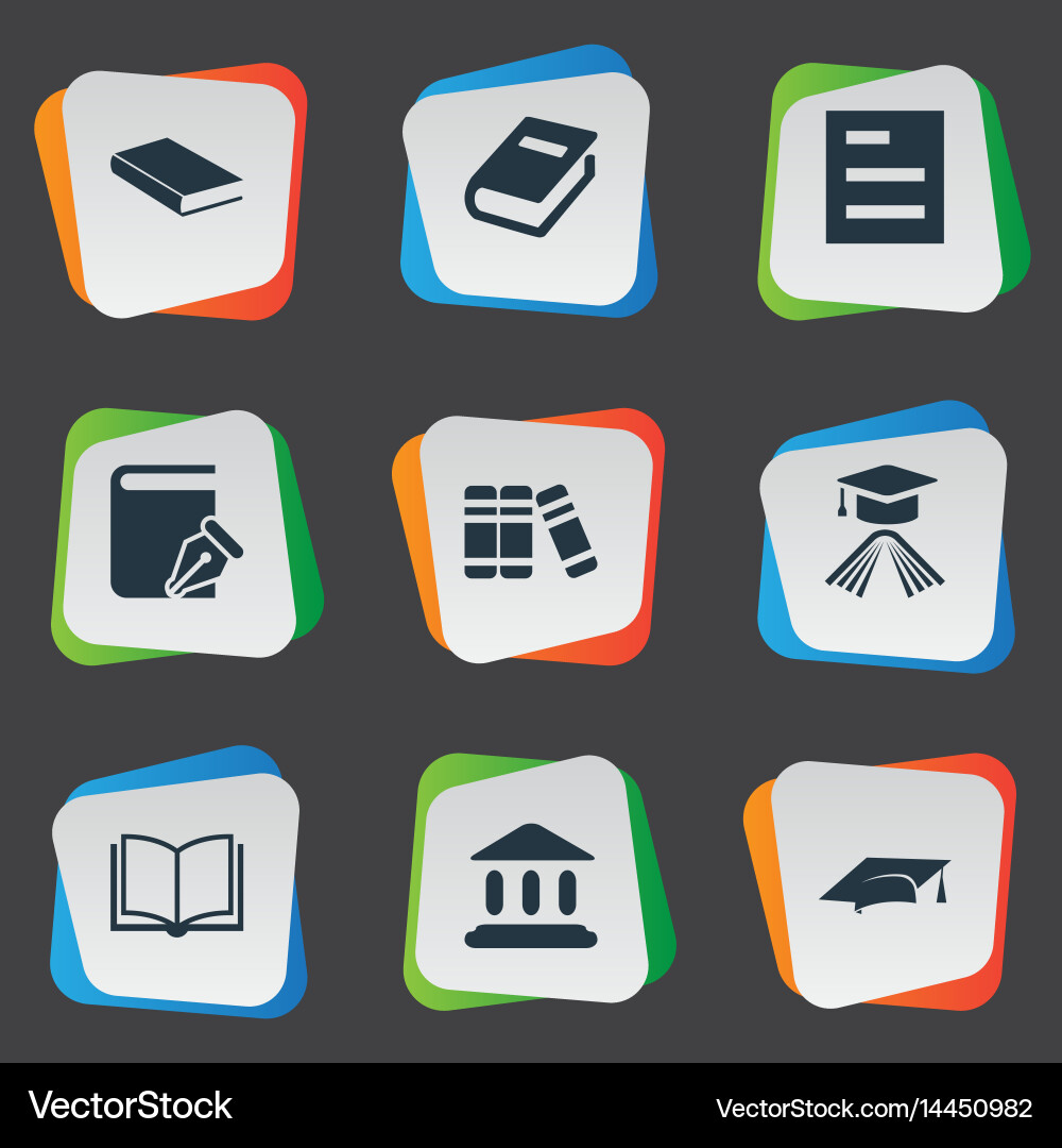 Set of simple reading icons Royalty Free Vector Image