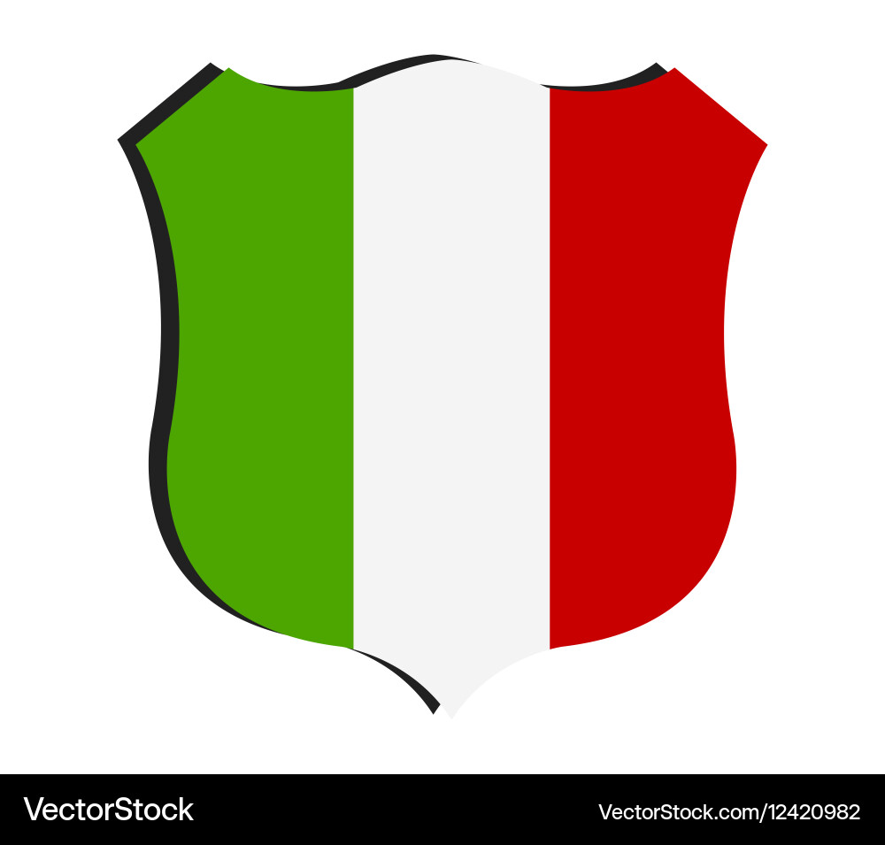 Shield with flag of italy Royalty Free Vector Image