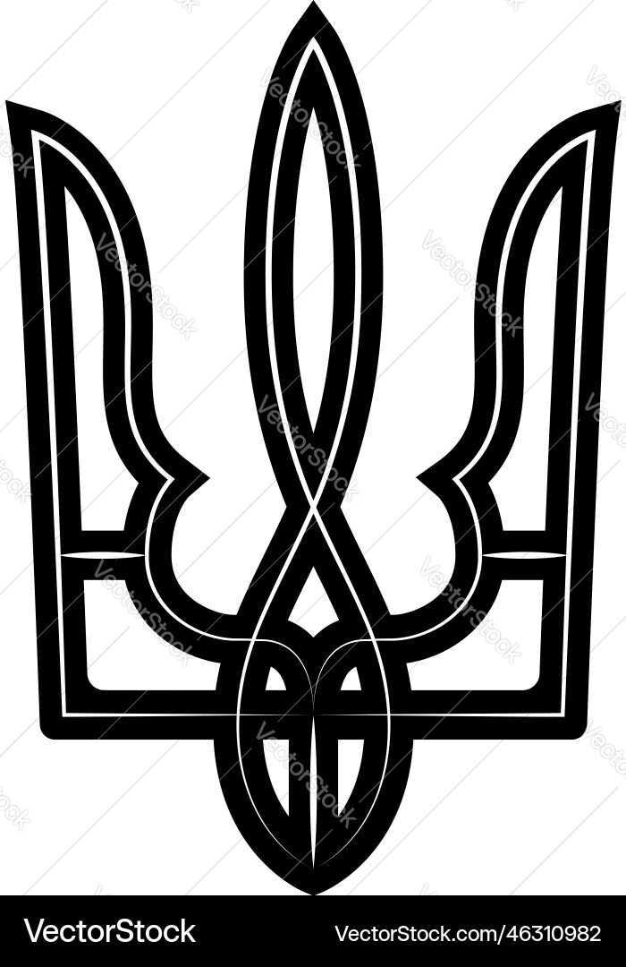 Stylized ukrainian trident ukrainian sign design Vector Image