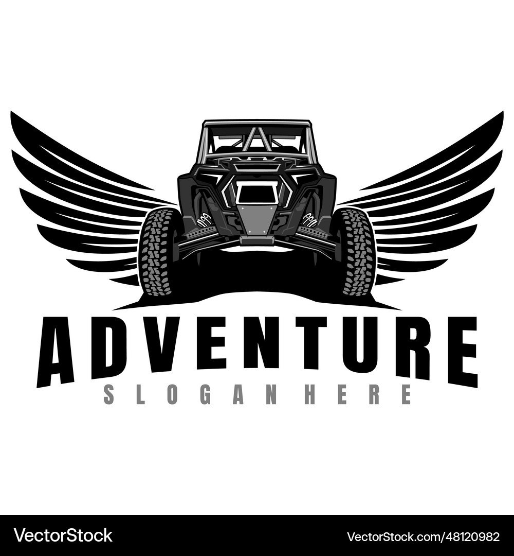 Utv offroading social club logo design Royalty Free Vector