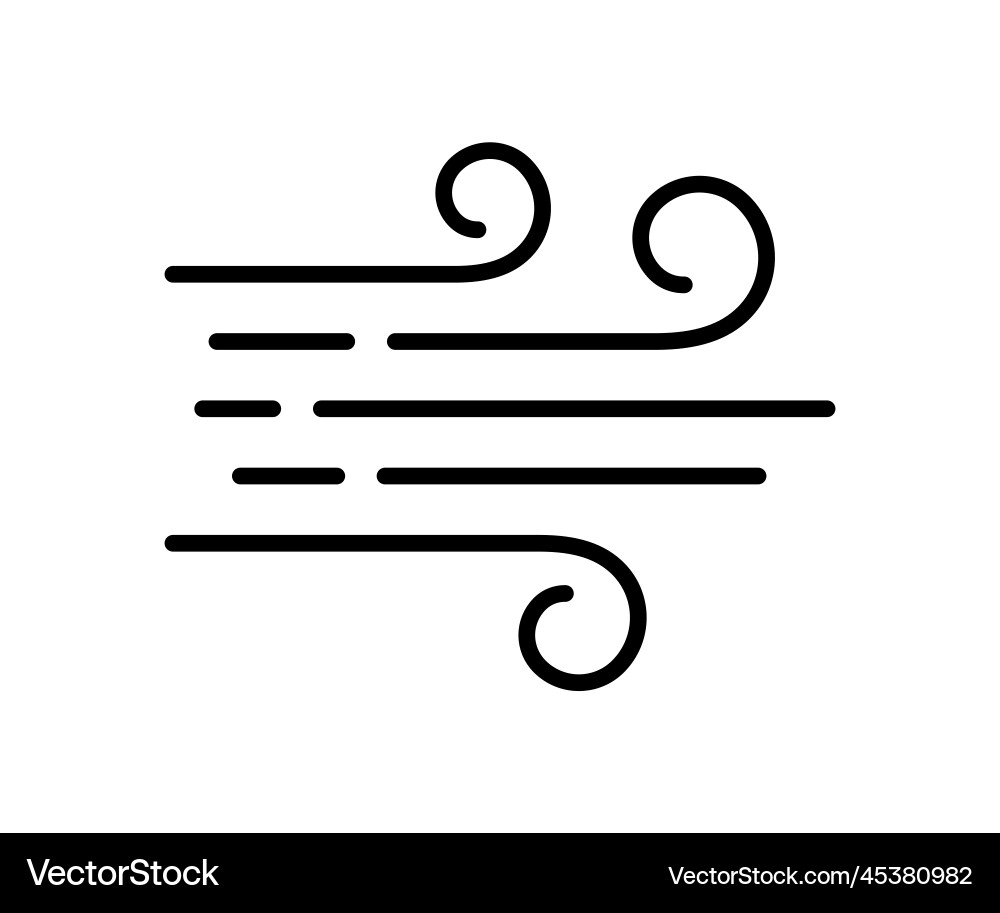 Wind blow line icon air flow flat sign symbol Vector Image