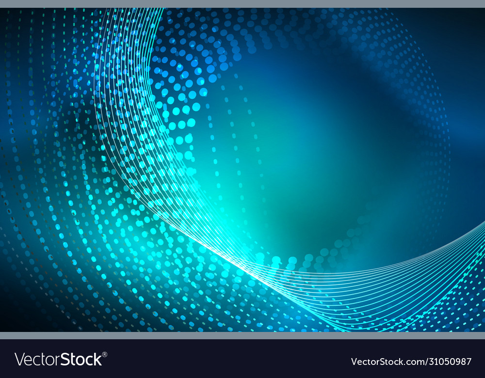 Abstract particles wave background neon motion Vector Image
