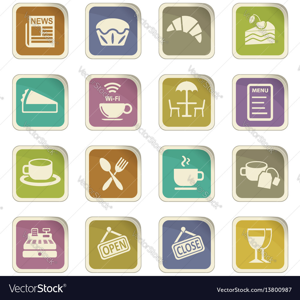 Cafe icon set Royalty Free Vector Image - VectorStock