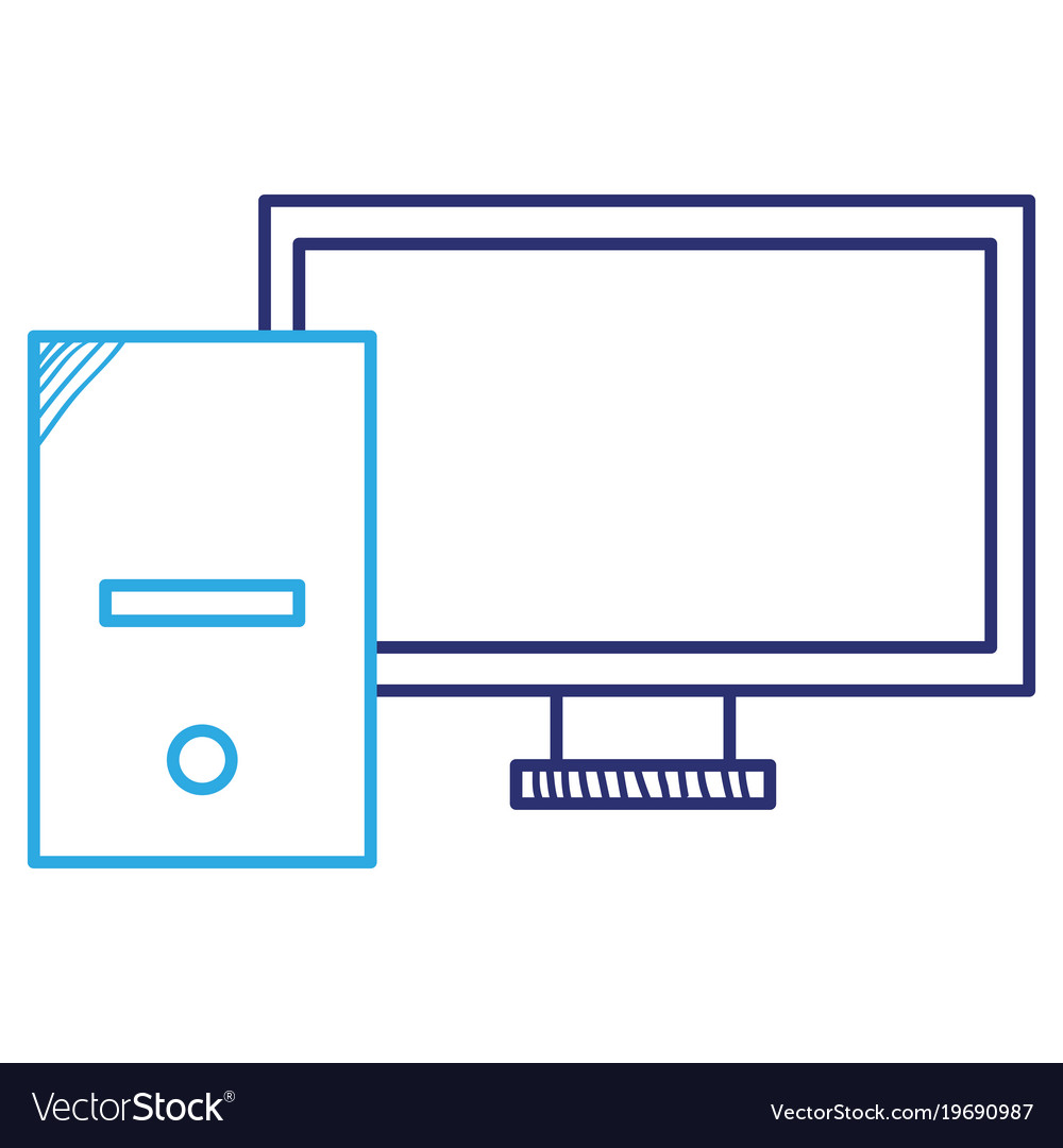 Computer desktop isolated icon Royalty Free Vector Image