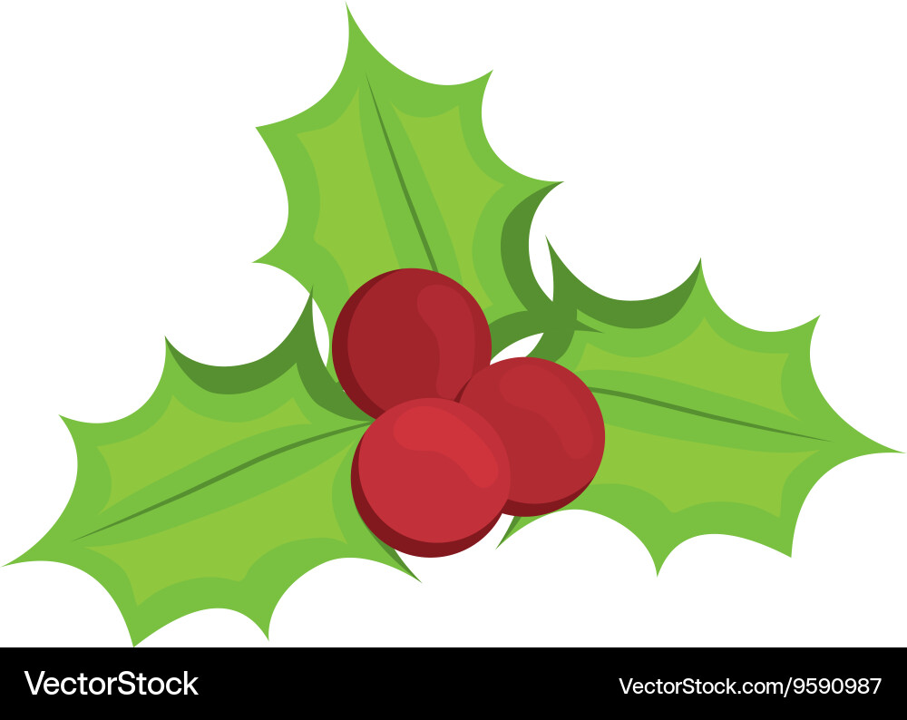 Decoration leaves icon merry christmas design Vector Image