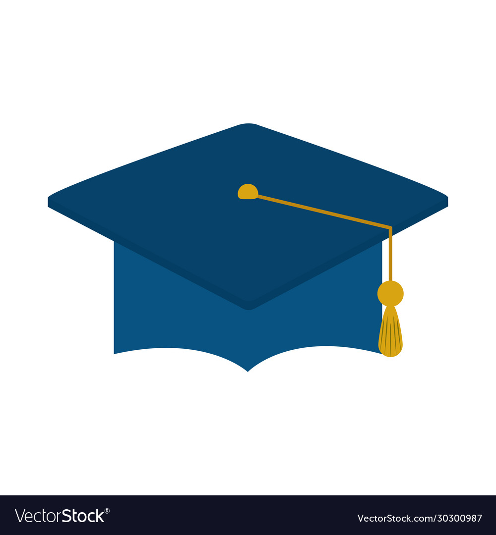 Graduation hat success home education flat style Vector Image