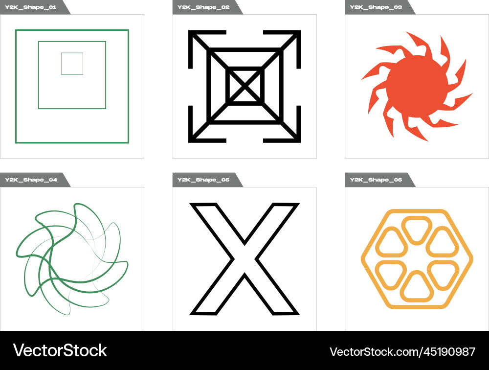 Graphic assets set large set of retro Royalty Free Vector