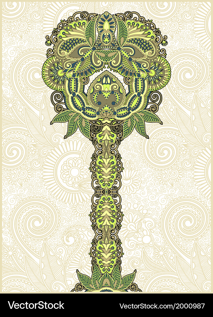 Hand draw ornate abstract ornamental floral tree Vector Image