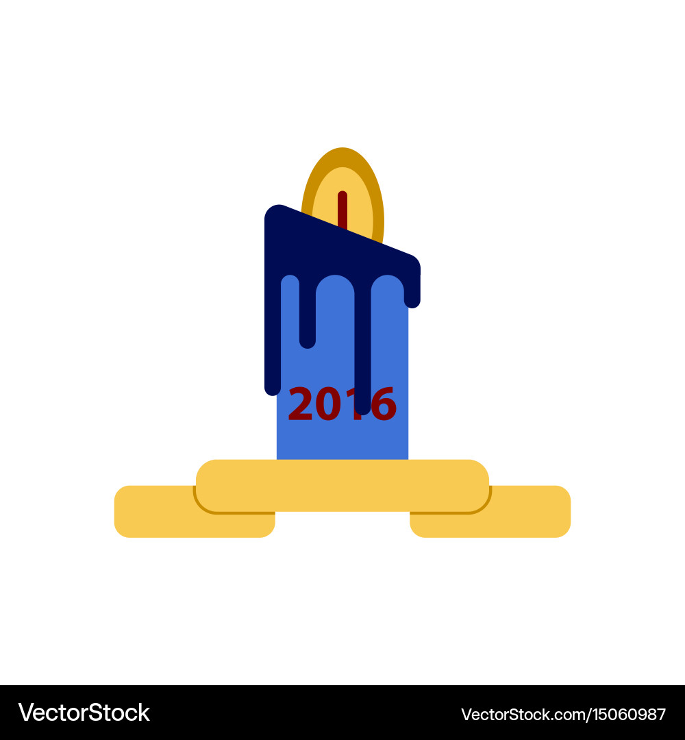 In paper sticker style candle Royalty Free Vector Image