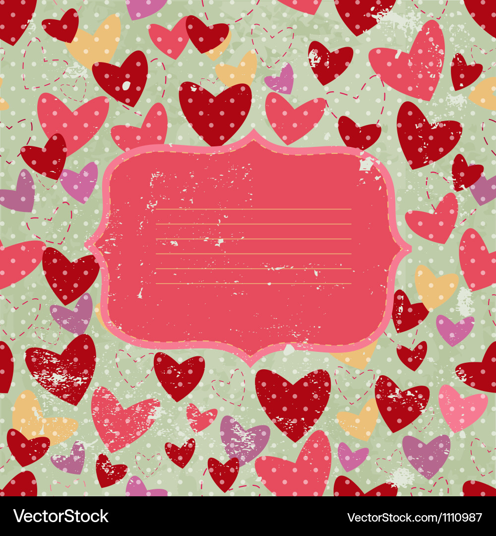 Invitation card with heart and gray background Vector Image