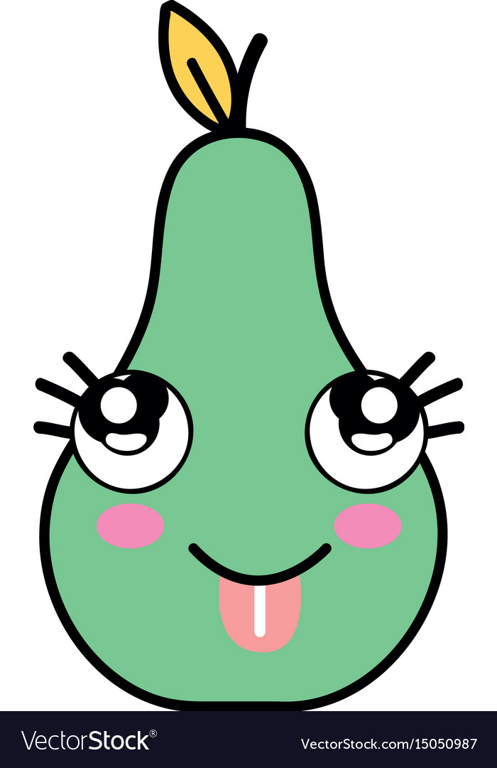 Kawaii cute funny pear fruit Royalty Free Vector Image