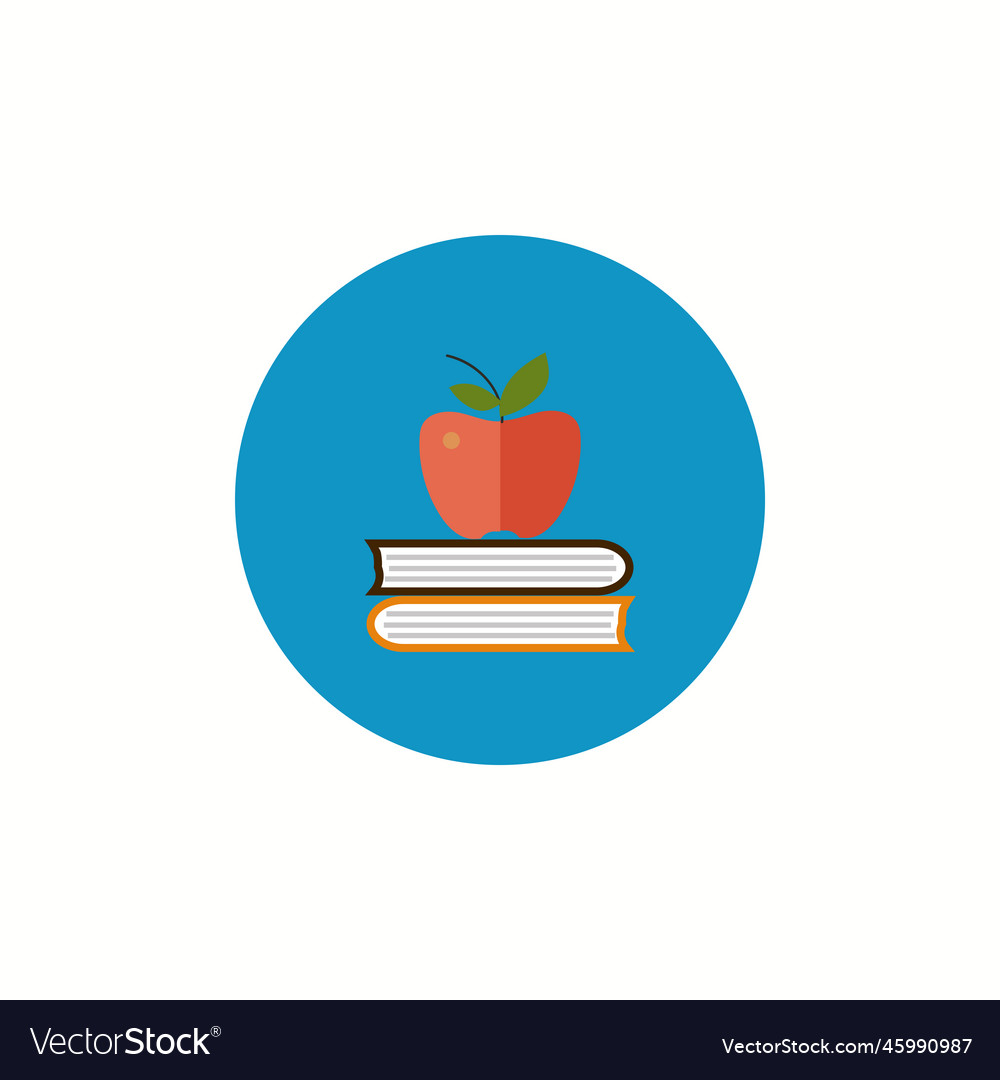 Knowledge flat icon on blue circle background Vector Image
