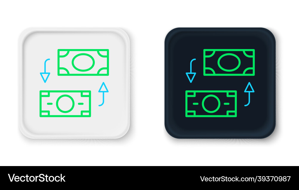 Line money exchange icon isolated on white Vector Image