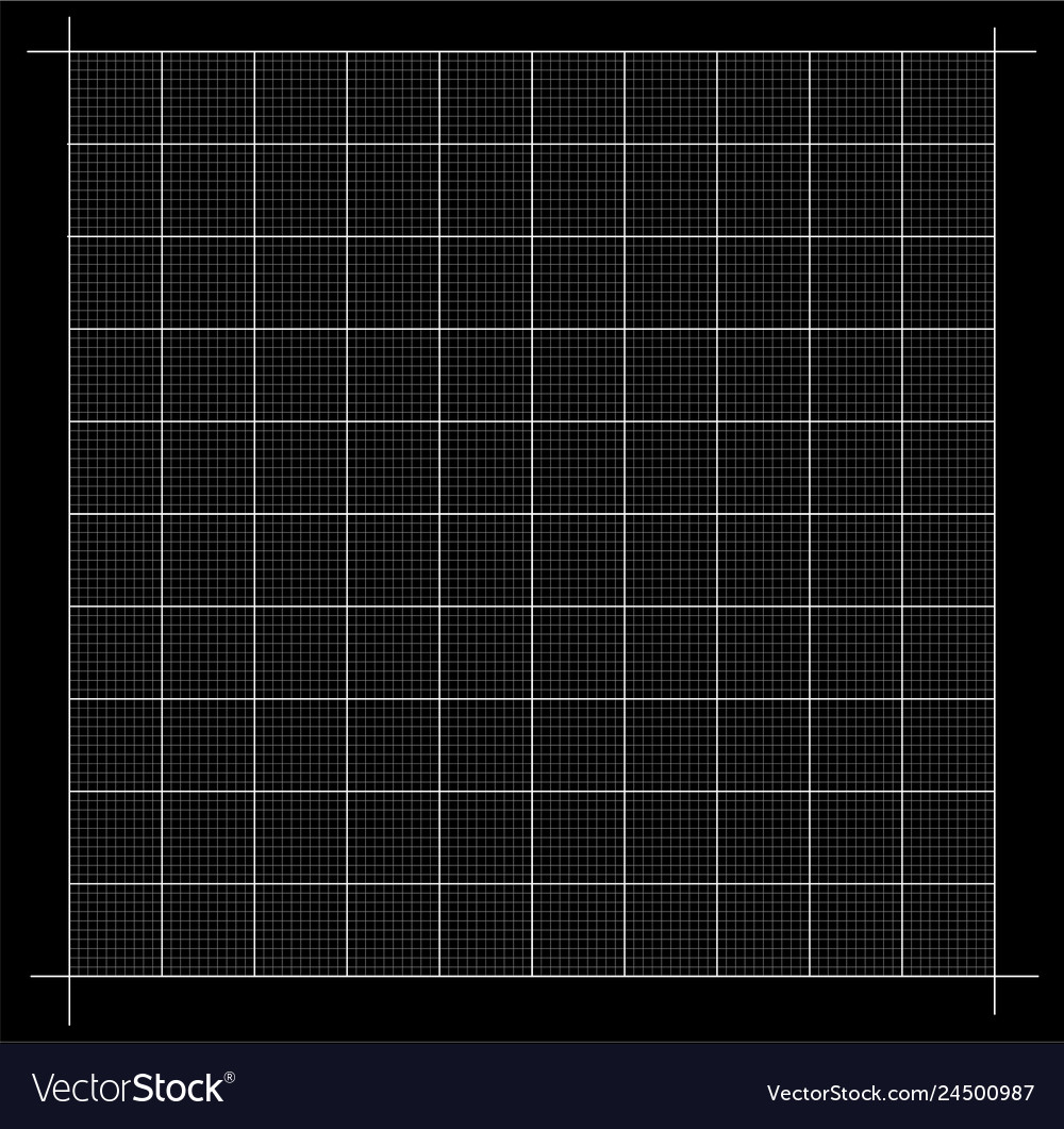 Measured Grid Graph Plotting Corner Ruler Vector Image