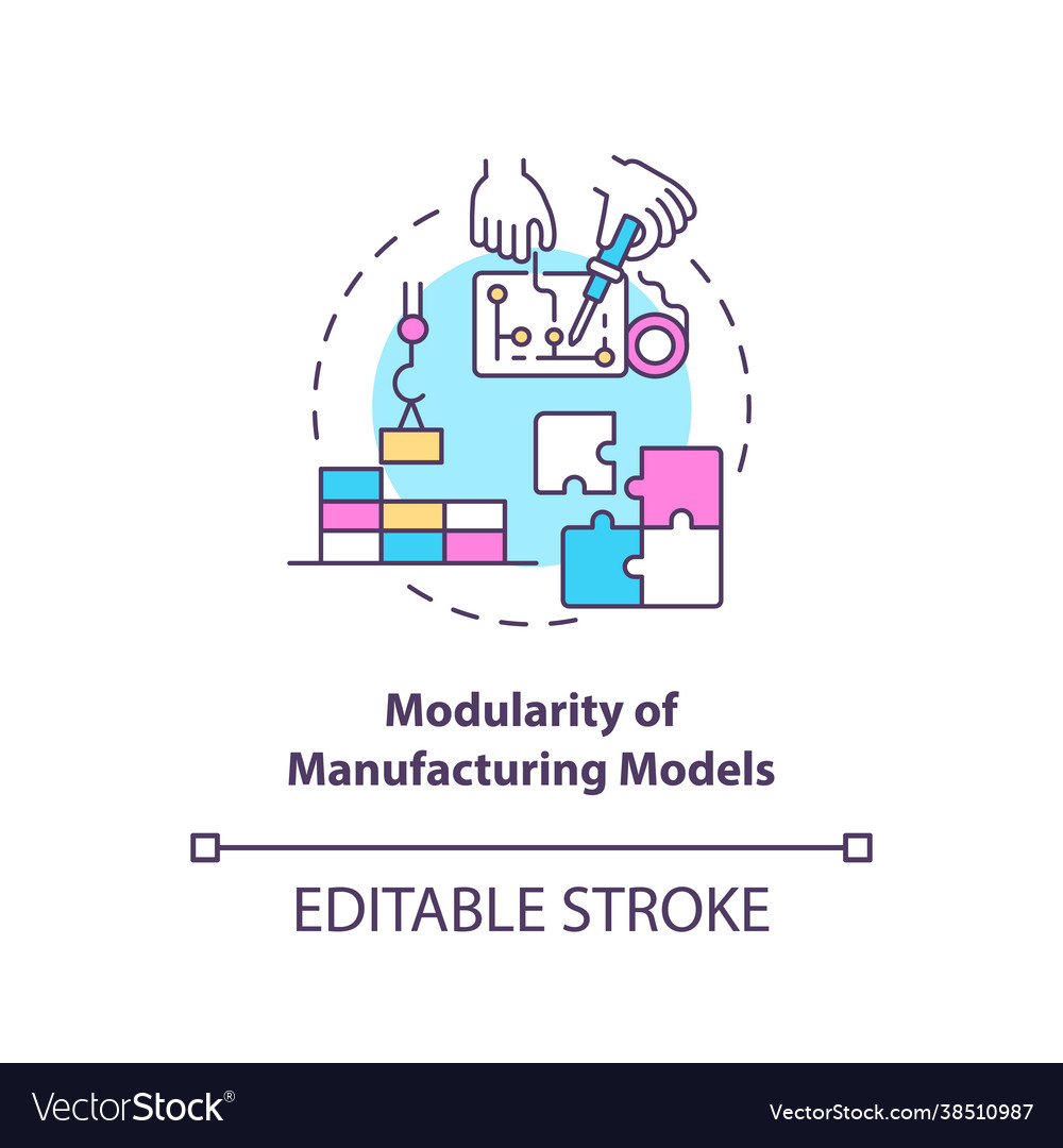 Modularity manufacturing models concept icon Vector Image