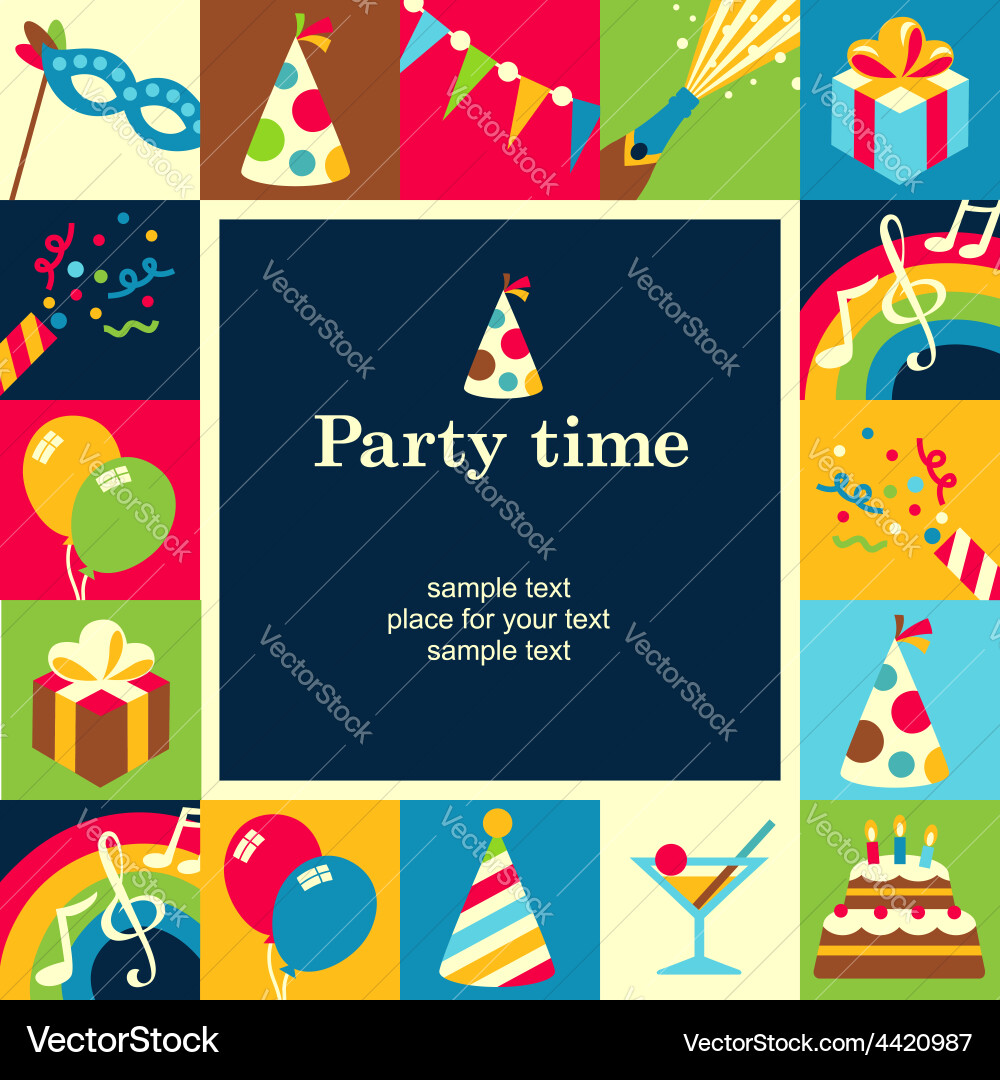 Party time frame Royalty Free Vector Image - VectorStock