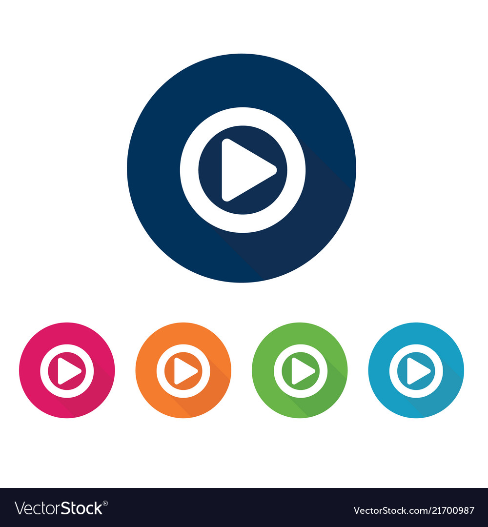 Play button icon set Royalty Free Vector Image