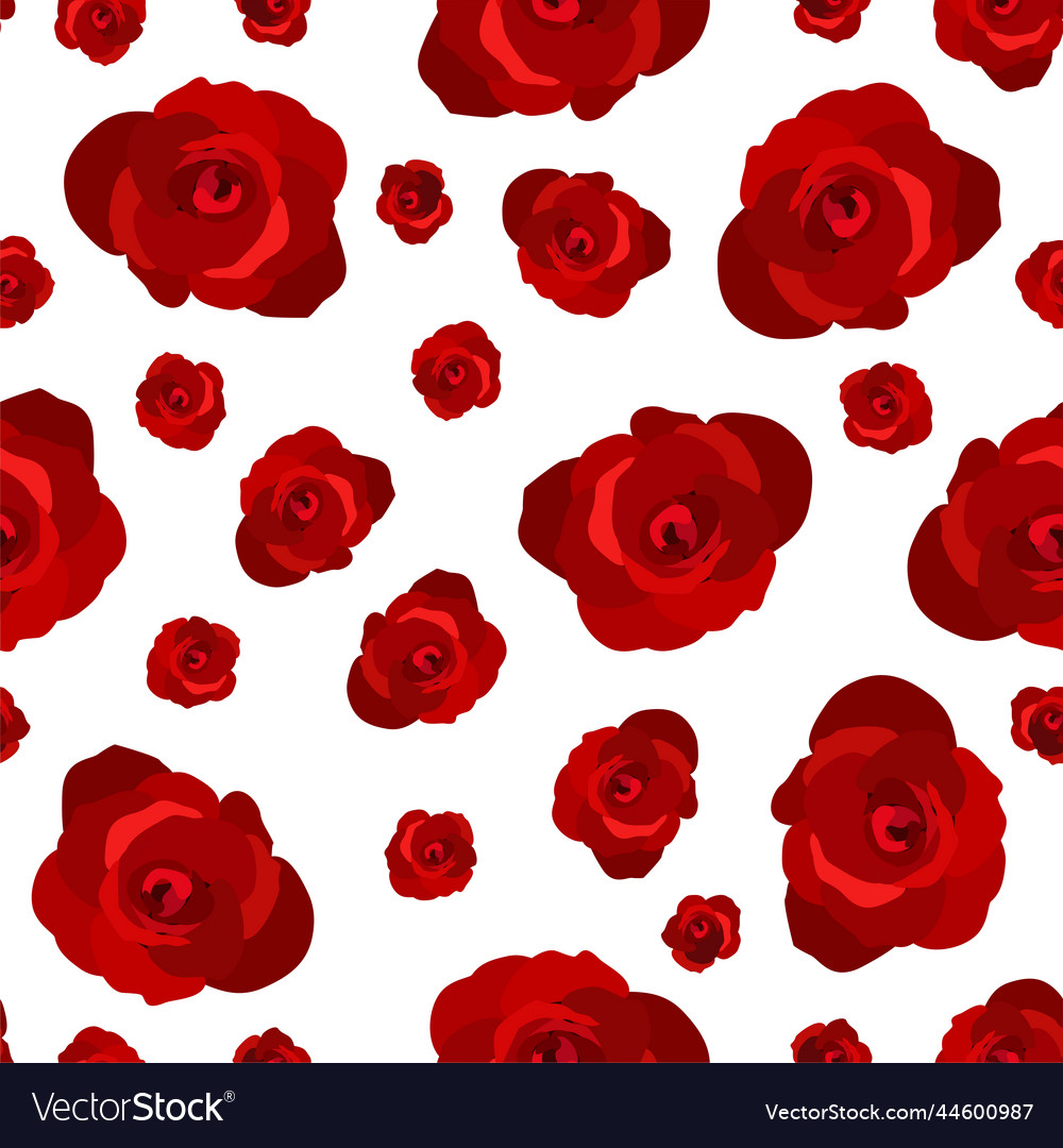 Red rose pattern Royalty Free Vector Image - VectorStock