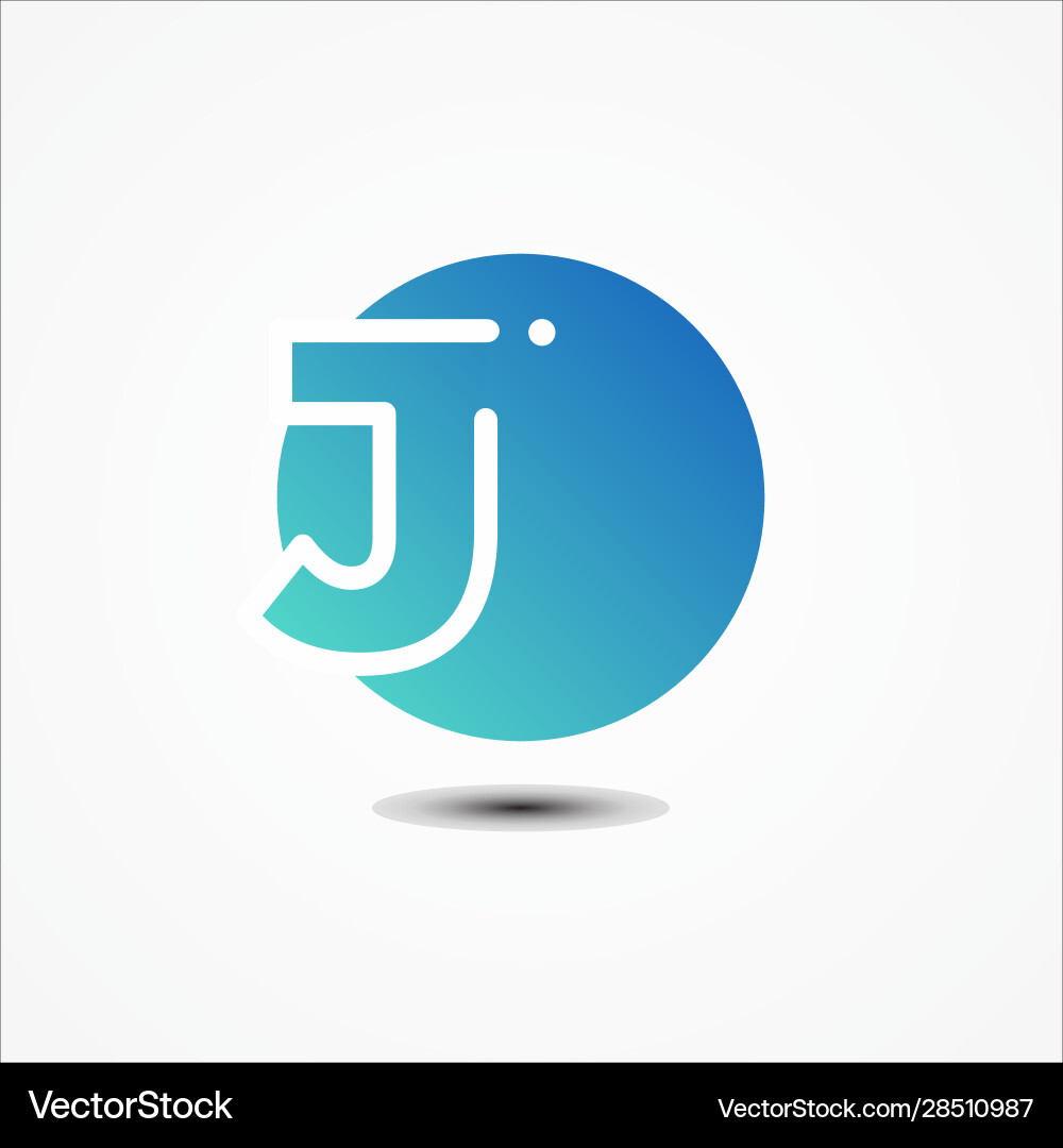 Round symbol letter j design minimalist Royalty Free Vector