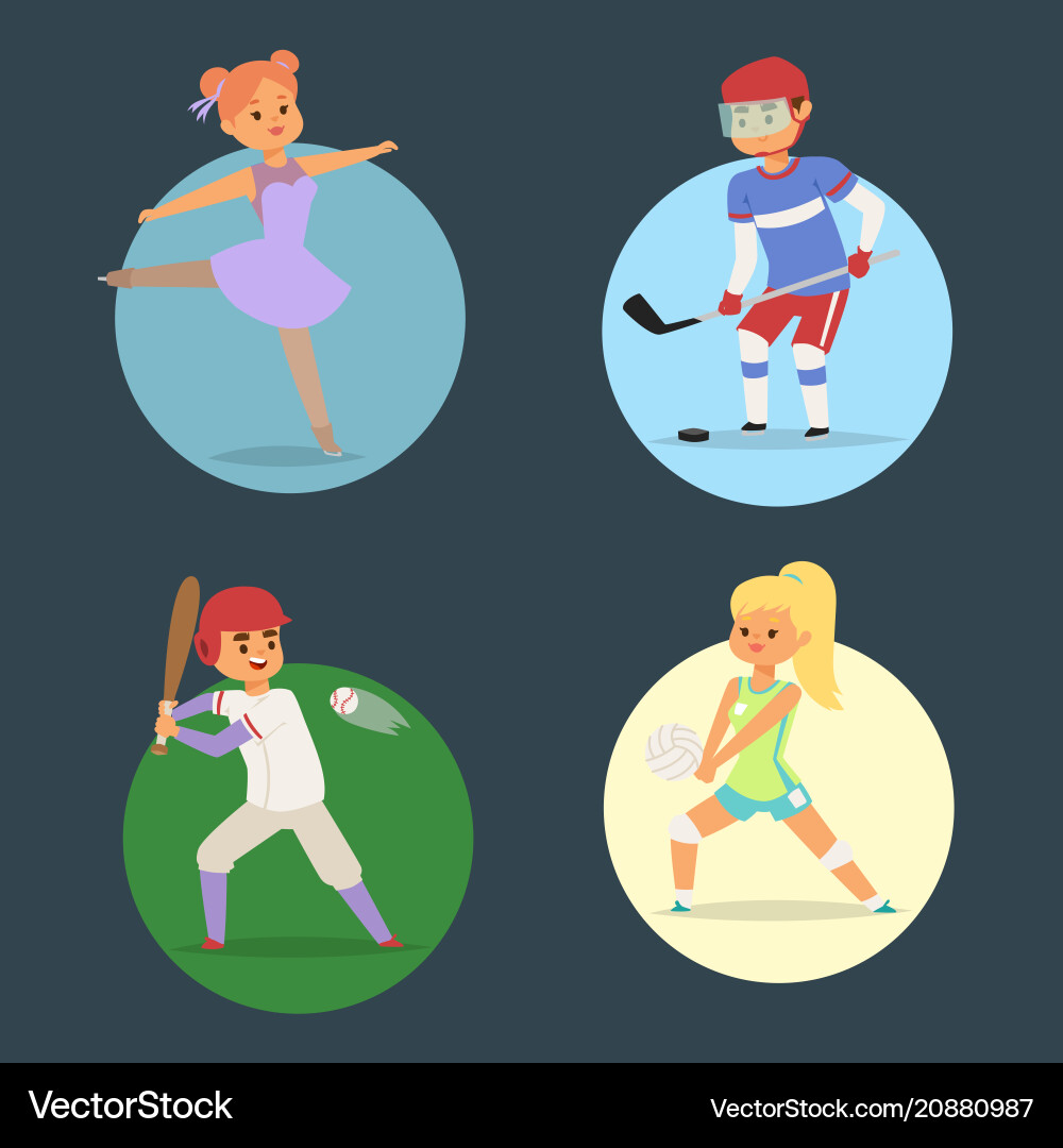 Sport wellness people characters sporting Vector Image
