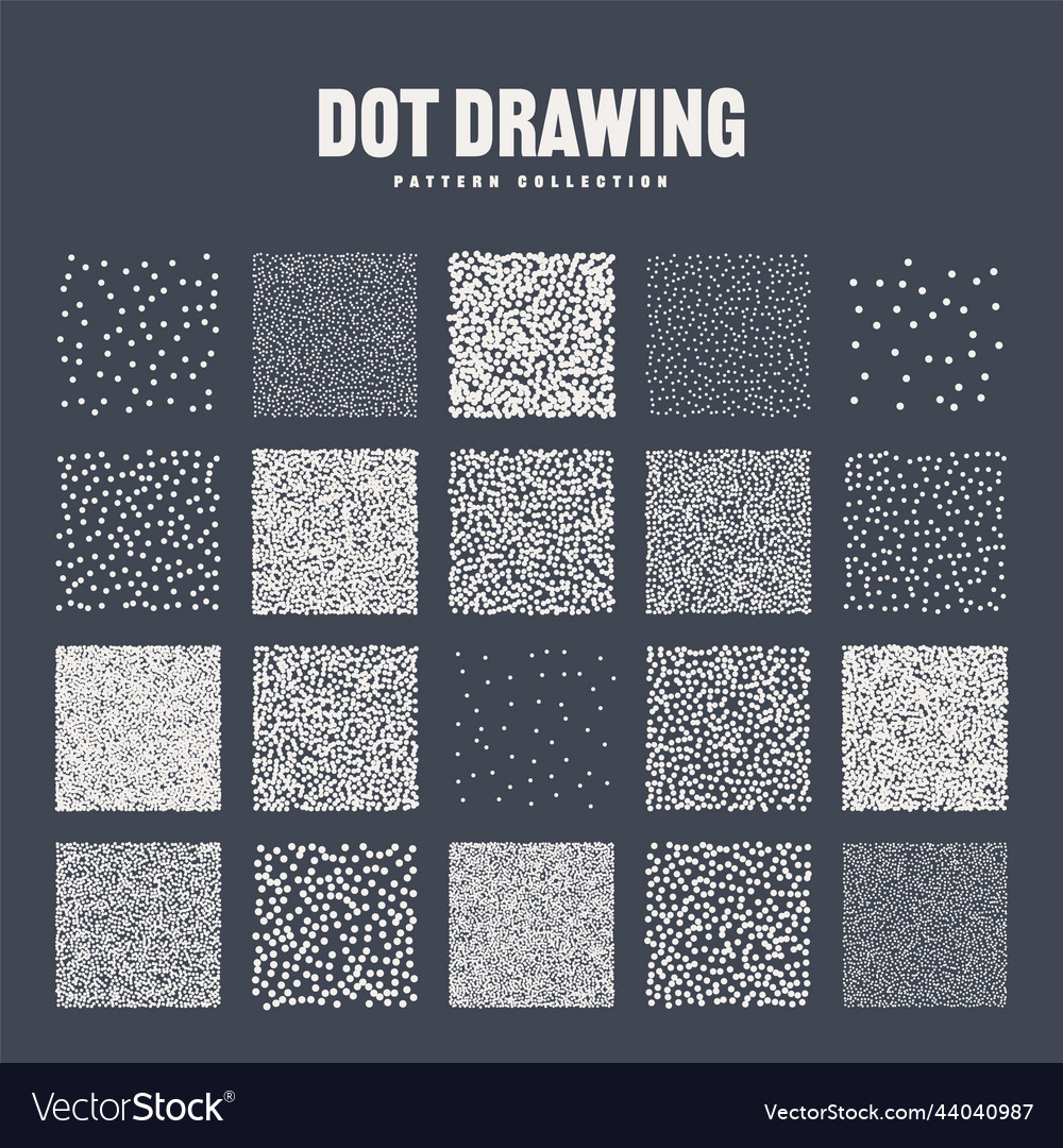 Square shaped dotted objects stipple elements Vector Image