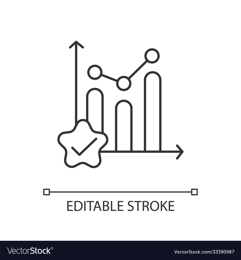 Statistic progress linear icon Royalty Free Vector Image