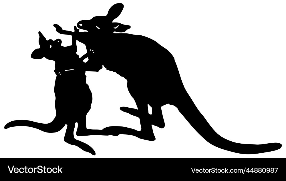 Boxing Kangaroo Silhouette