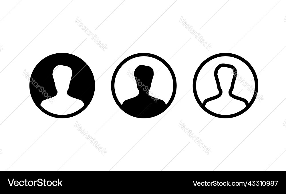 User silhouette head avatar face person icon Vector Image