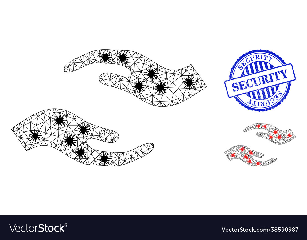 Wire frame mesh care hands pictograms Royalty Free Vector Wire frame mesh care hands pictograms Royalty Free Vector