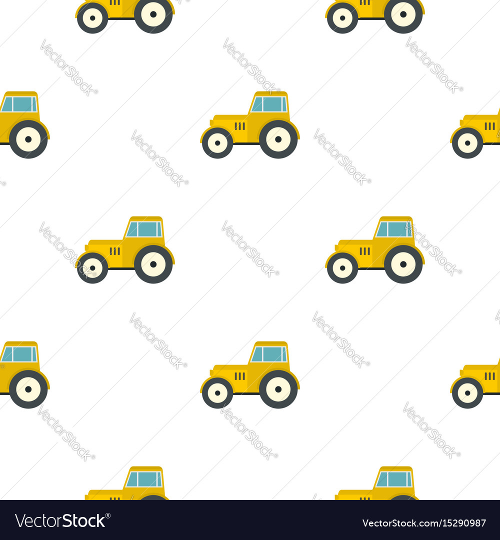 Yellow tractor pattern flat Royalty Free Vector Image