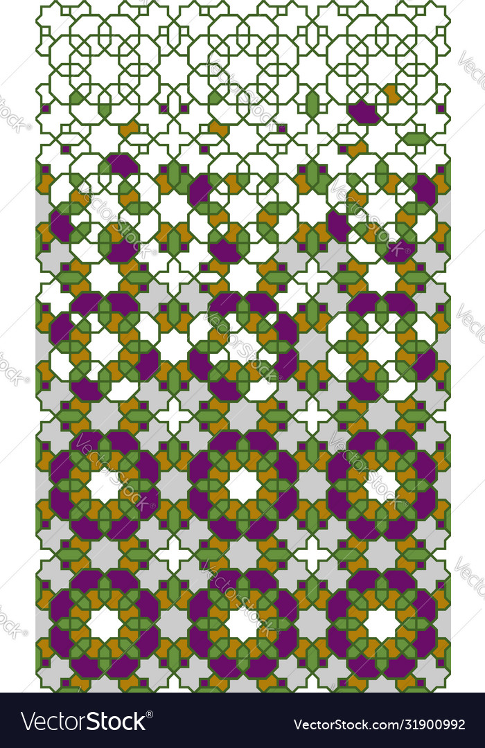 Arabic islamic pattern border decor Royalty Free Vector