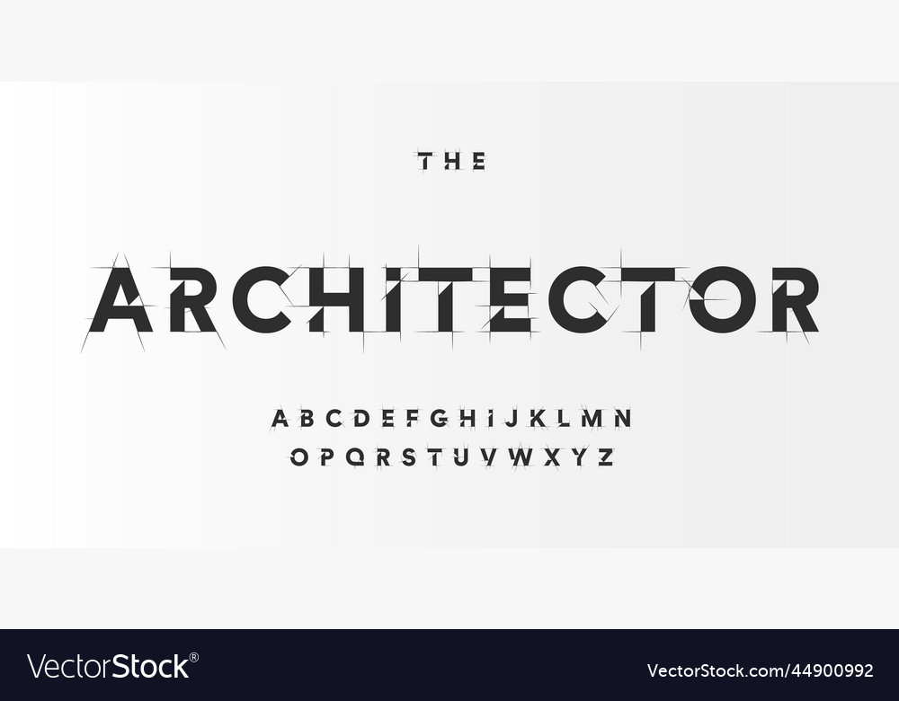 Architectural project font technical draw style Vector Image Architectural project font technical draw style Vector Image