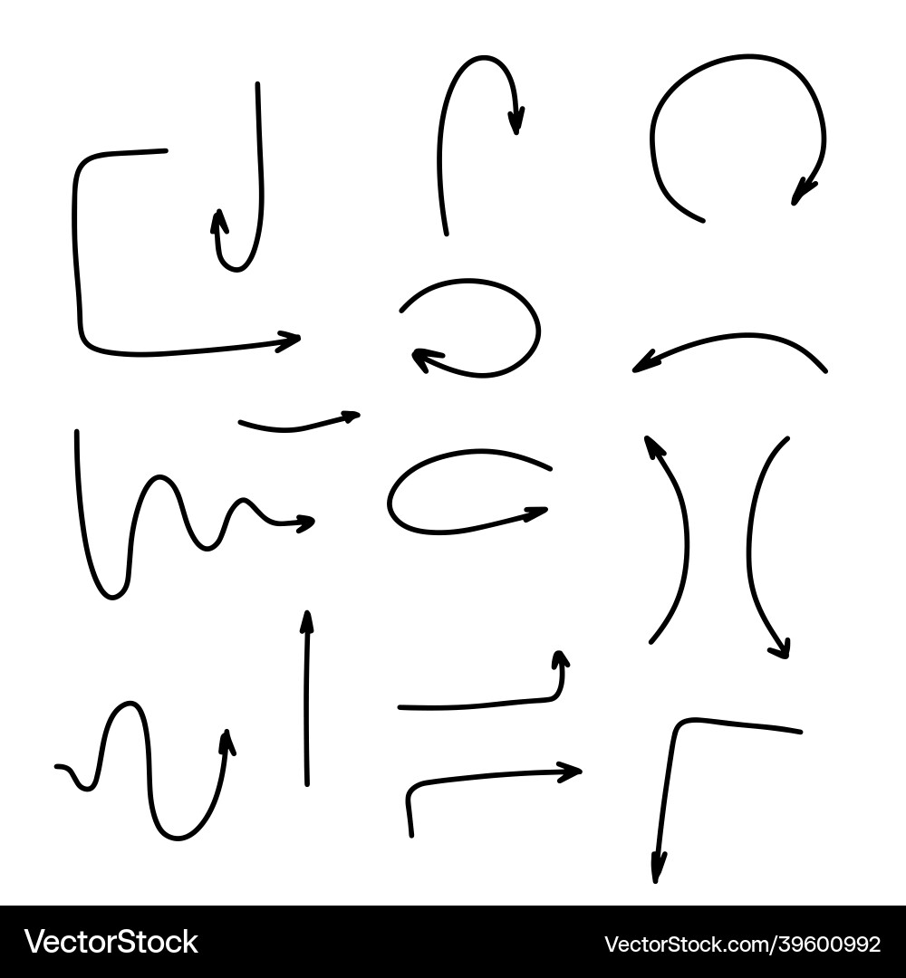 Arrows are of different shapes Royalty Free Vector Image