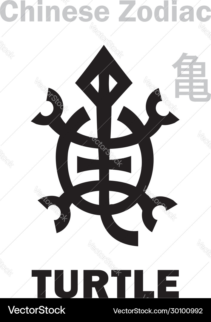 Astrology turtle tortoise sign chinese Royalty Free Vector
