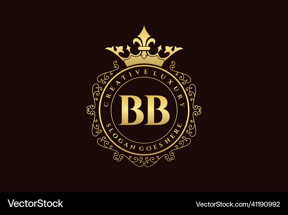 Bb initial letter luxury calligraphic feminine Vector Image
