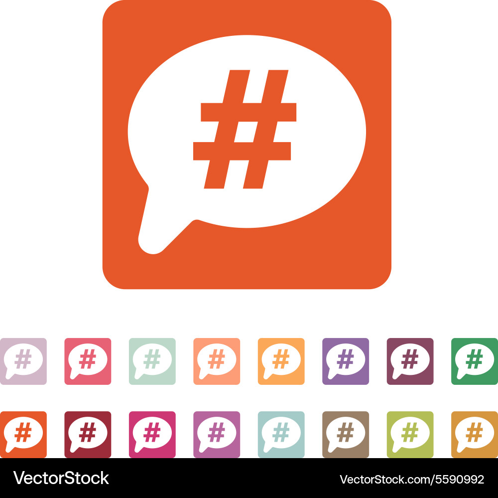 Hashtag icon social network and web Royalty Free Vector