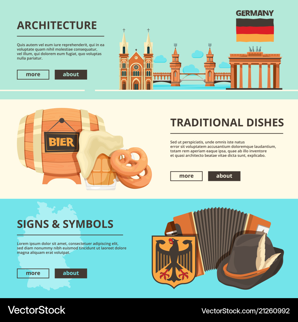 Horizontal banners with pictures germany Vector Image