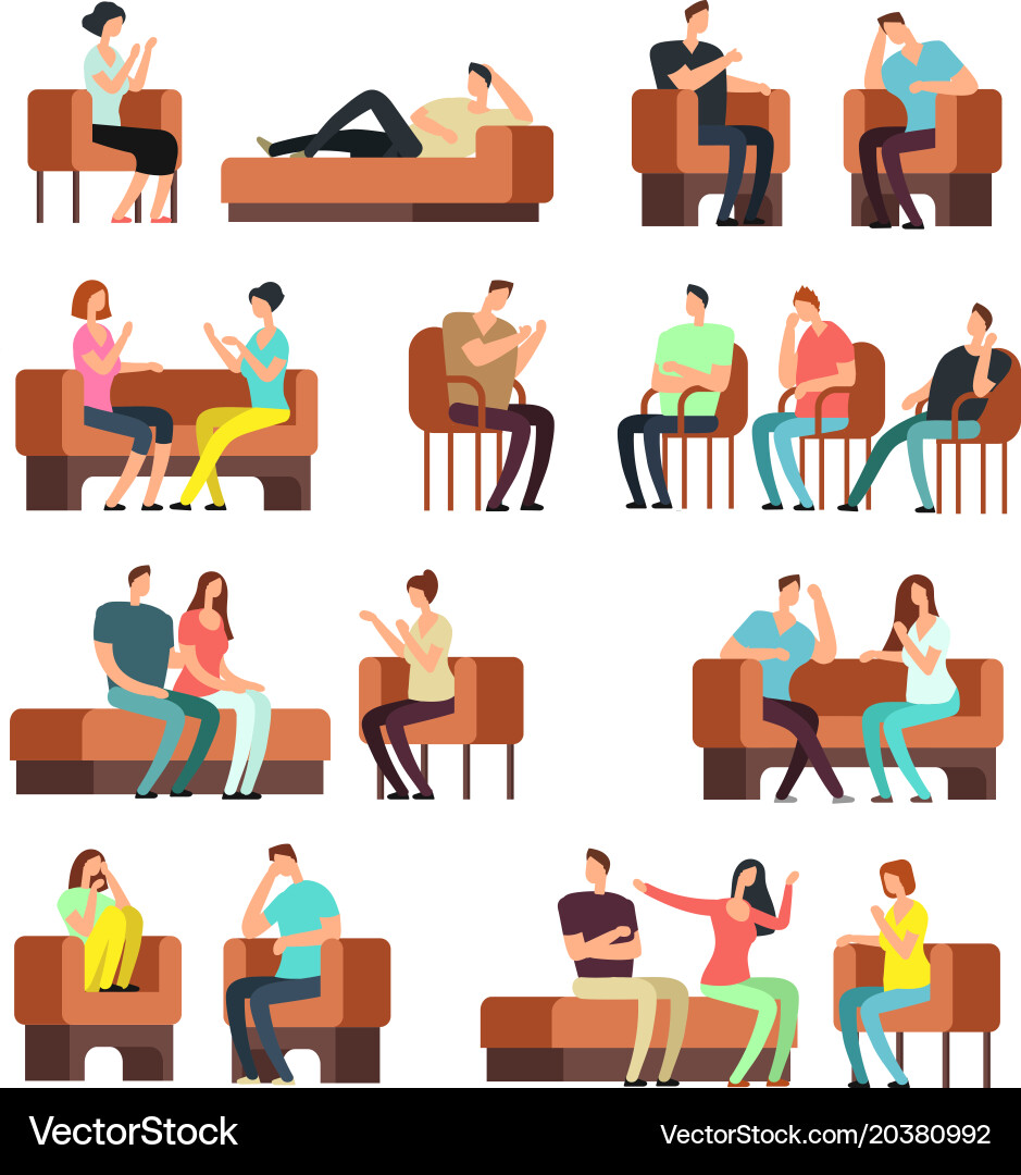 Patients and psychologist psychotherapy support Vector Image