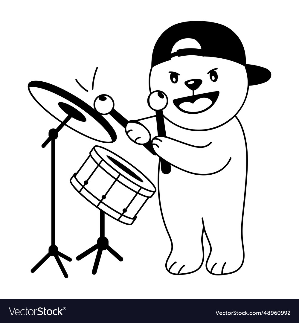 Playing drums Royalty Free Vector Image - VectorStock