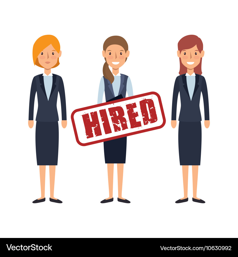 Recruitment employee hired isolated Royalty Free Vector
