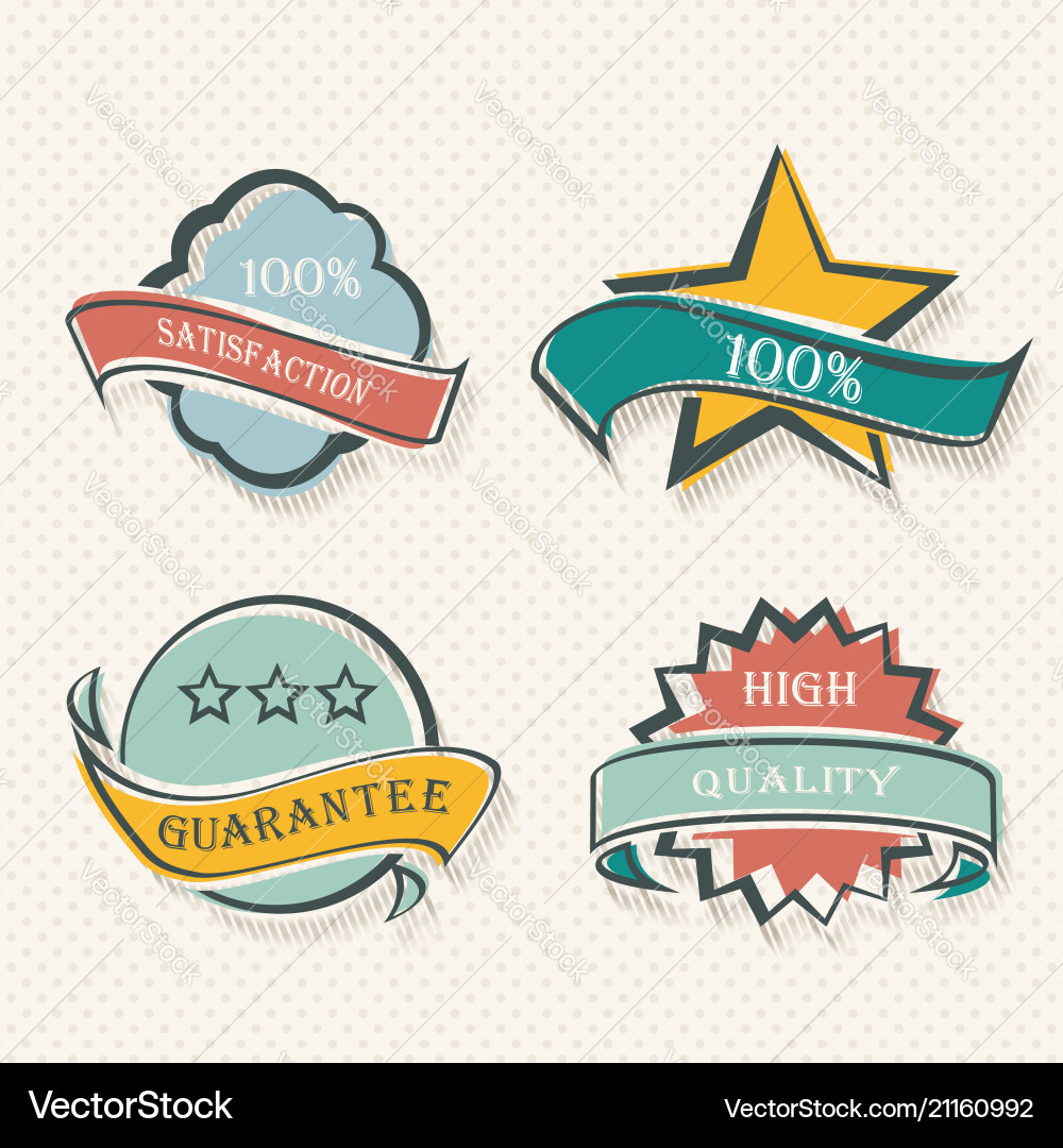 Set of flat labels paper promotion tags Royalty Free Vector