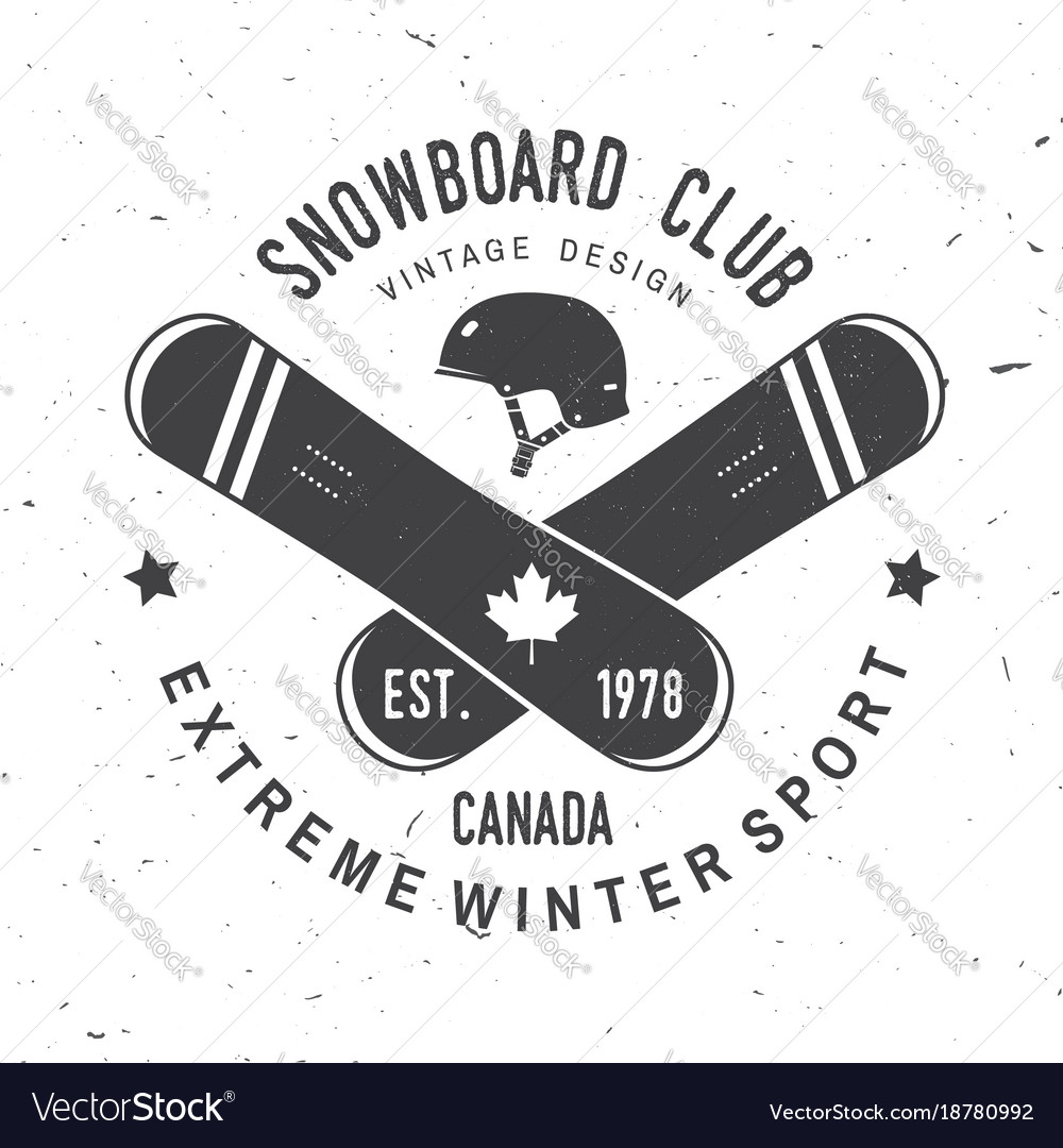 Snowboard club concept Royalty Free Vector Image