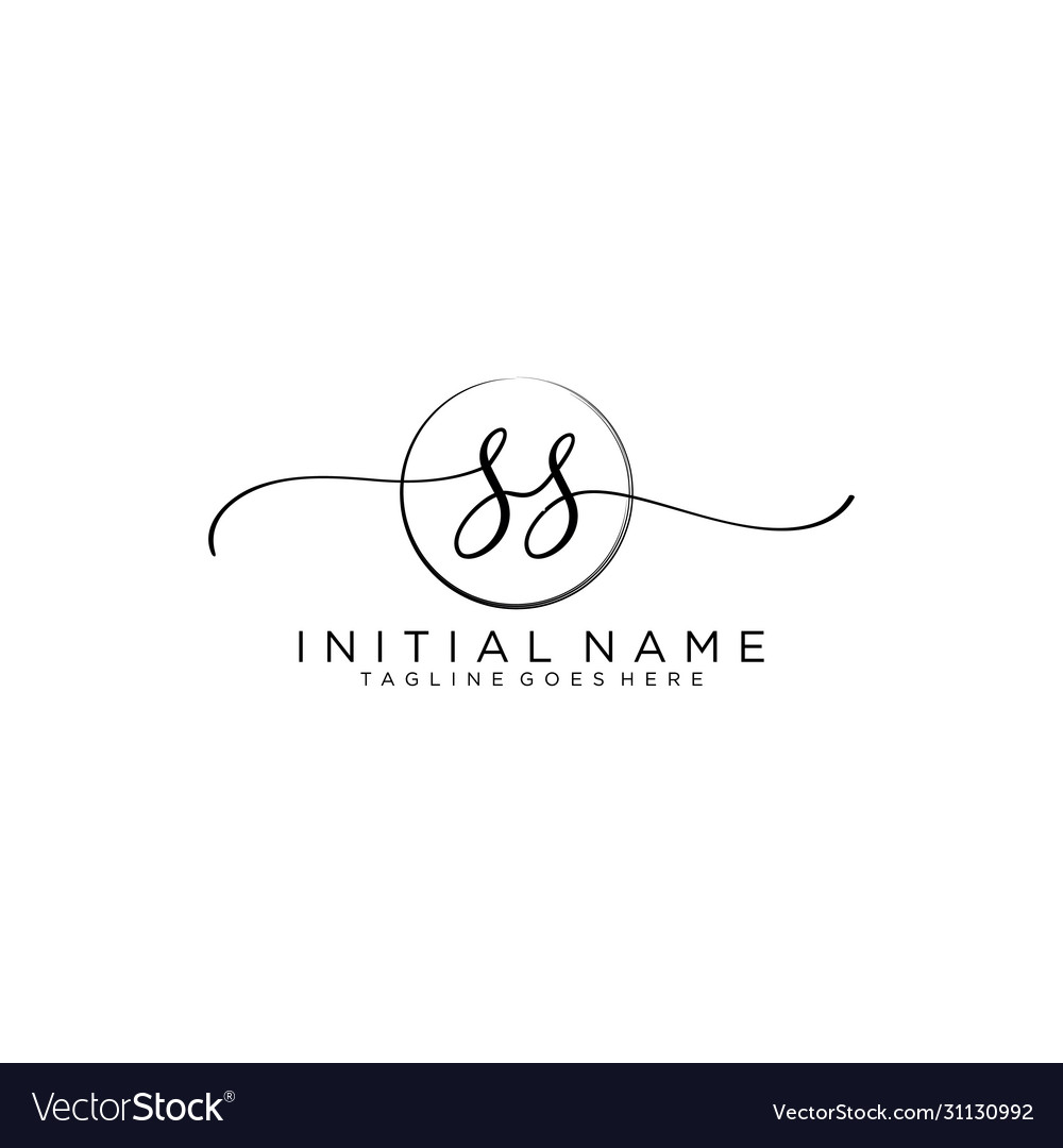 Ss initial handwriting logo with circle template Vector Image
