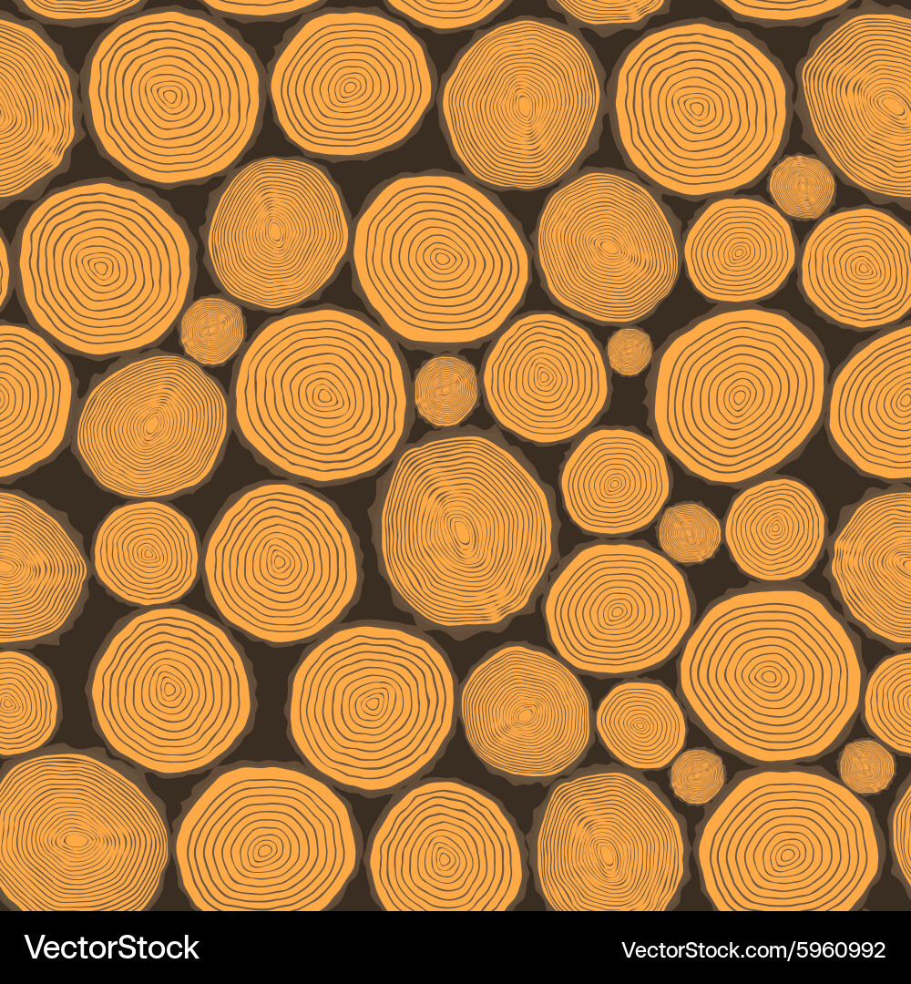 Tree rings saw cut trunk background Royalty Free Vector